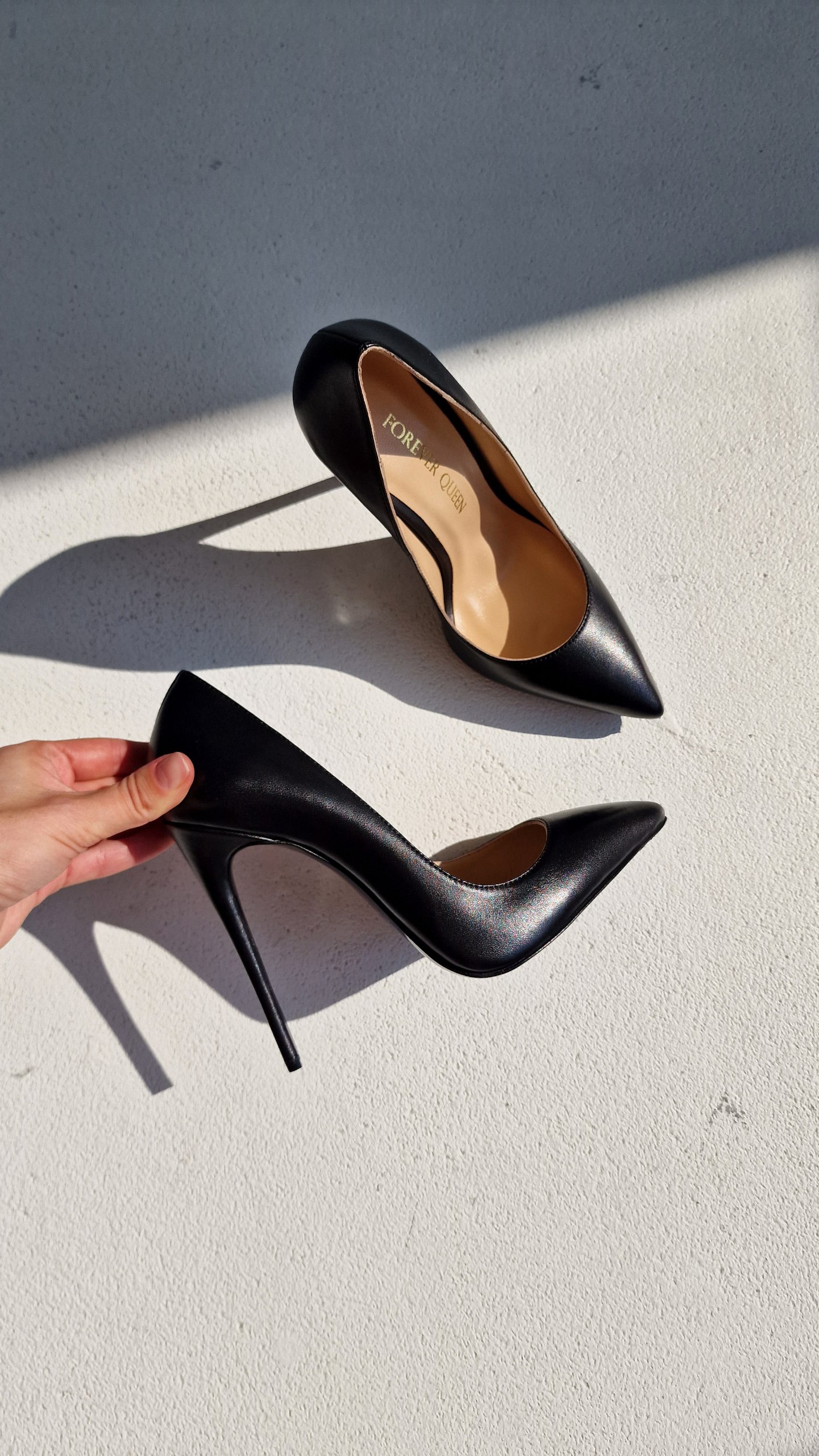 SHOES QUEEN BLACK LEATHER – FOREVERQUEENBRAND